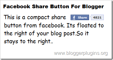 Facebook Share Count Buttons For Blogger - Blogger Widgets